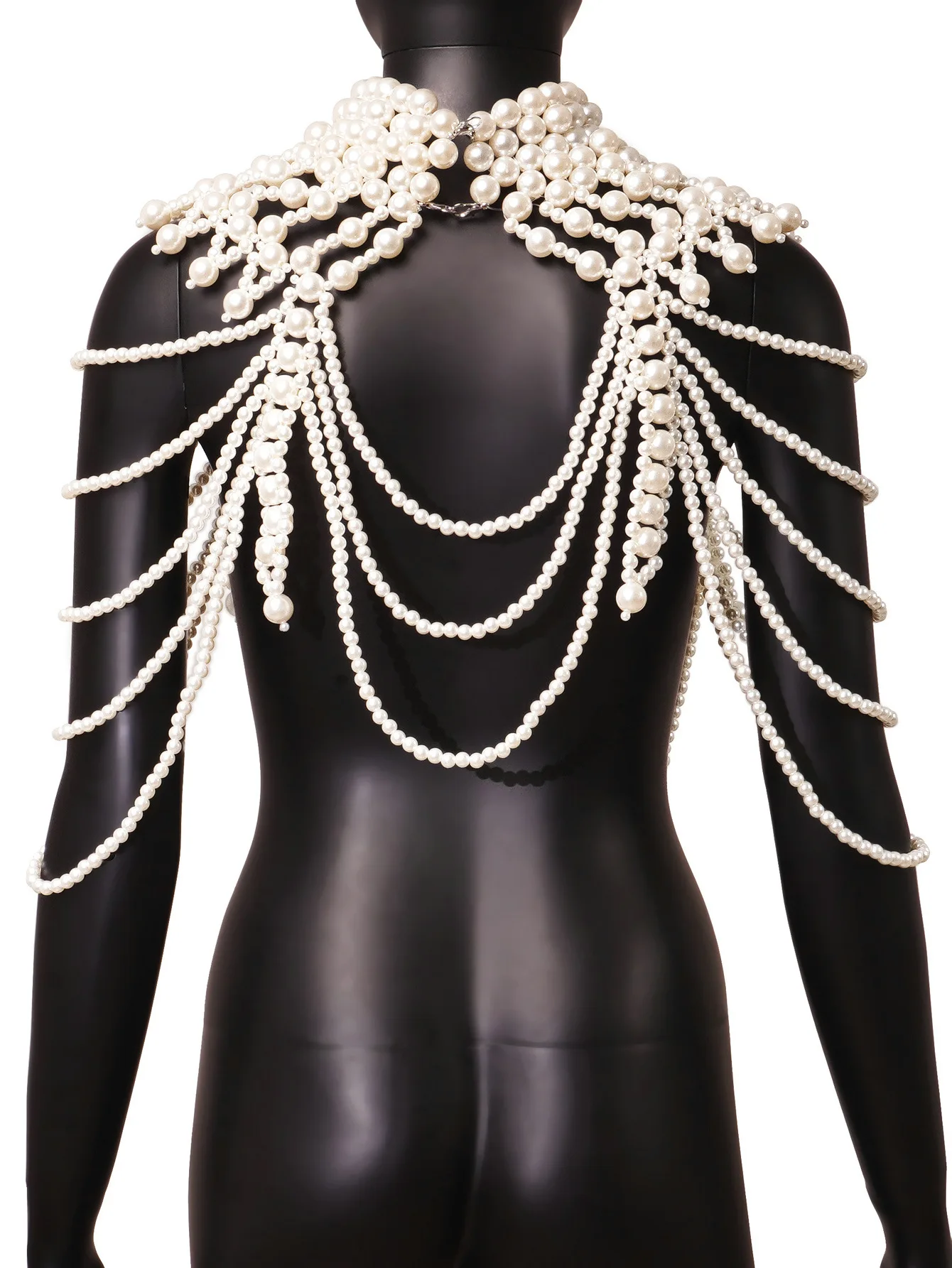 Fashion Top With Pearl Body Chain Jewelry Chain Vest Pearl Halter Neck ...