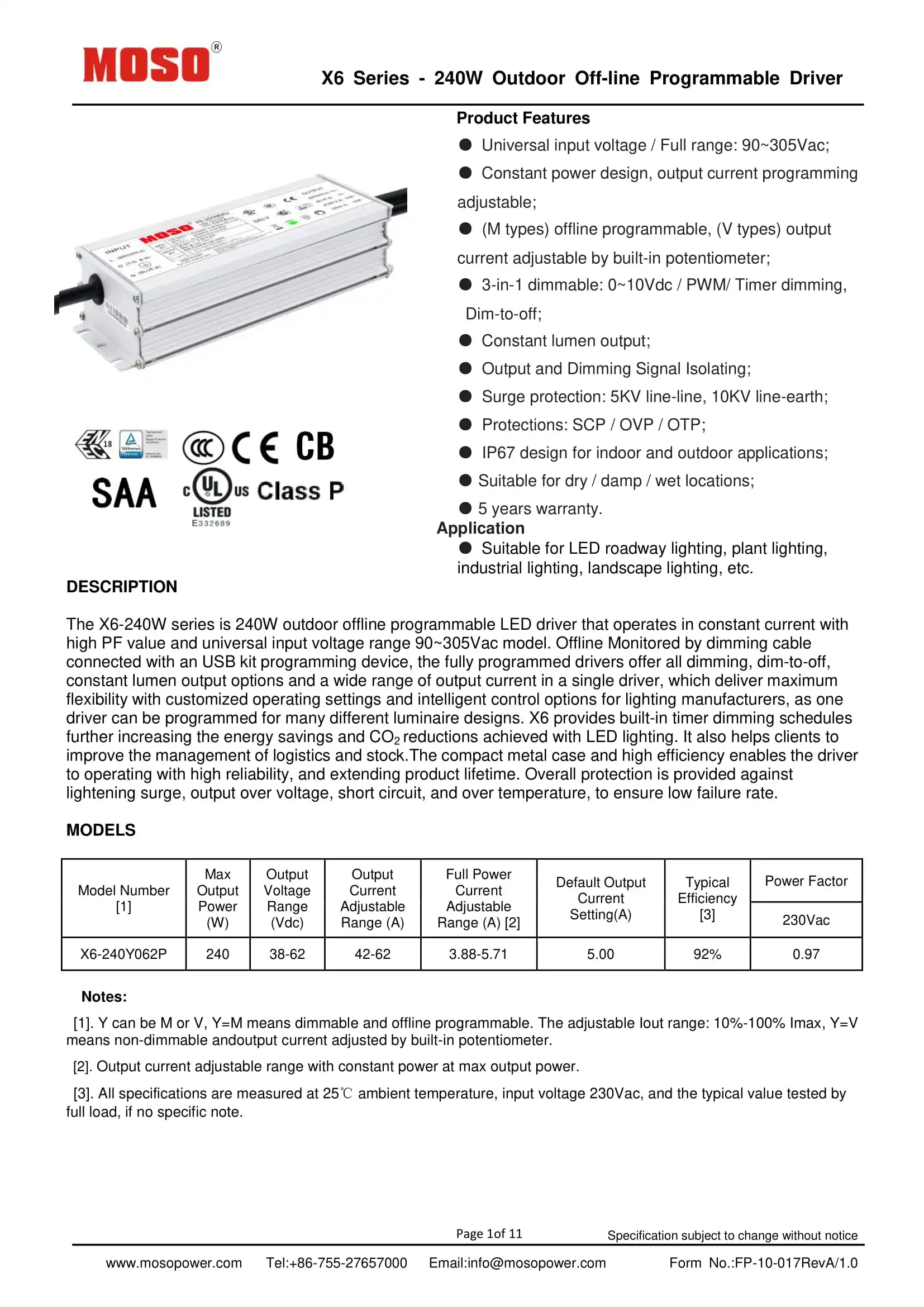 Moso Authentic X6-240m062 Waterproof Dimming 240w Outdoor Offline Programmable Led Driver - Buy ...