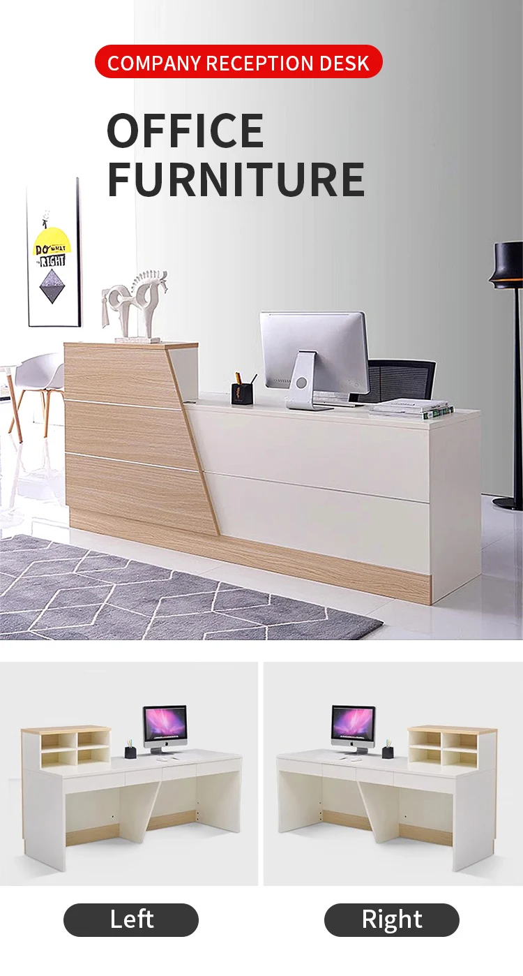 White Melamine Counter Table Reception Desk Office Furniture - Buy ...