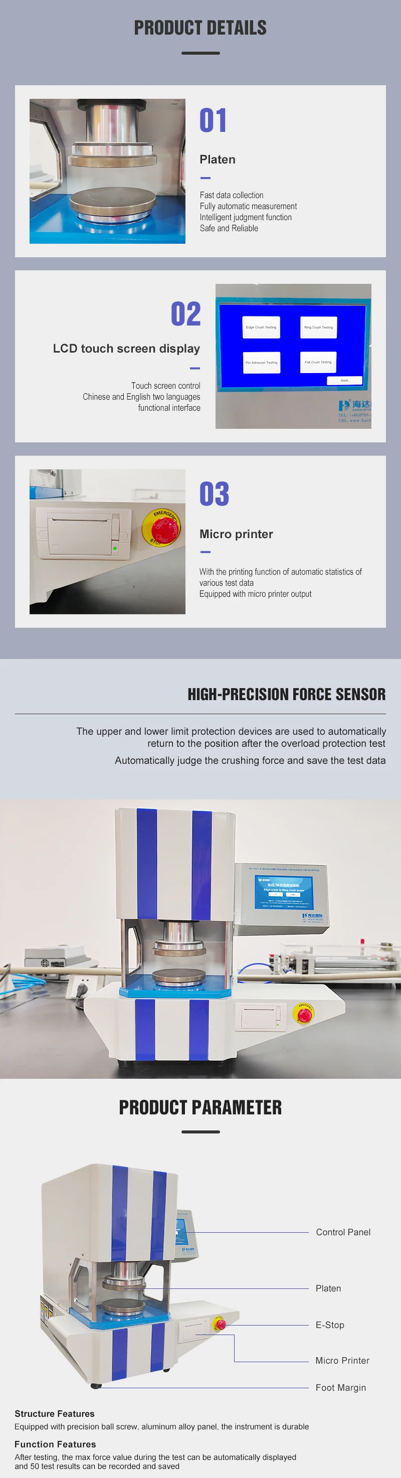 Ect Rct Edge Pressure Ring Crush Strength Tester Testing Machine - Buy ...