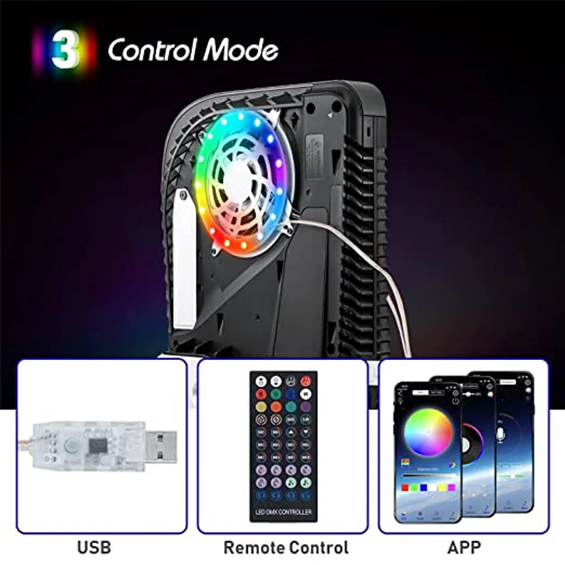PS5 LED Light Strip RGB 8 Colors 400 Effects Ring Lights