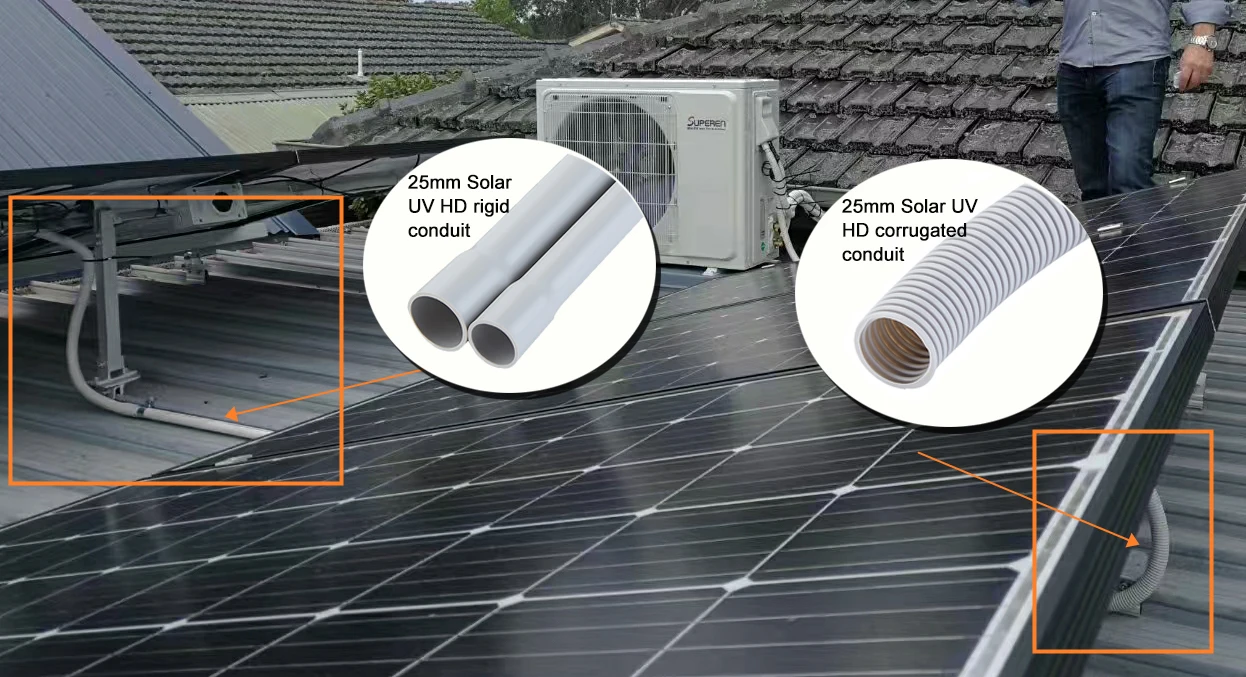 25mm Heavy Duty Solar T Conduit PVC - Grey, Flexible Pipe