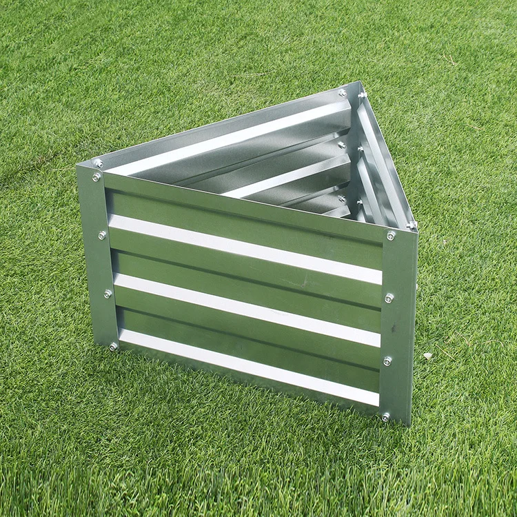 Diy Triangle Galvanised Steel Garden Raised Bed Planter Box For ...