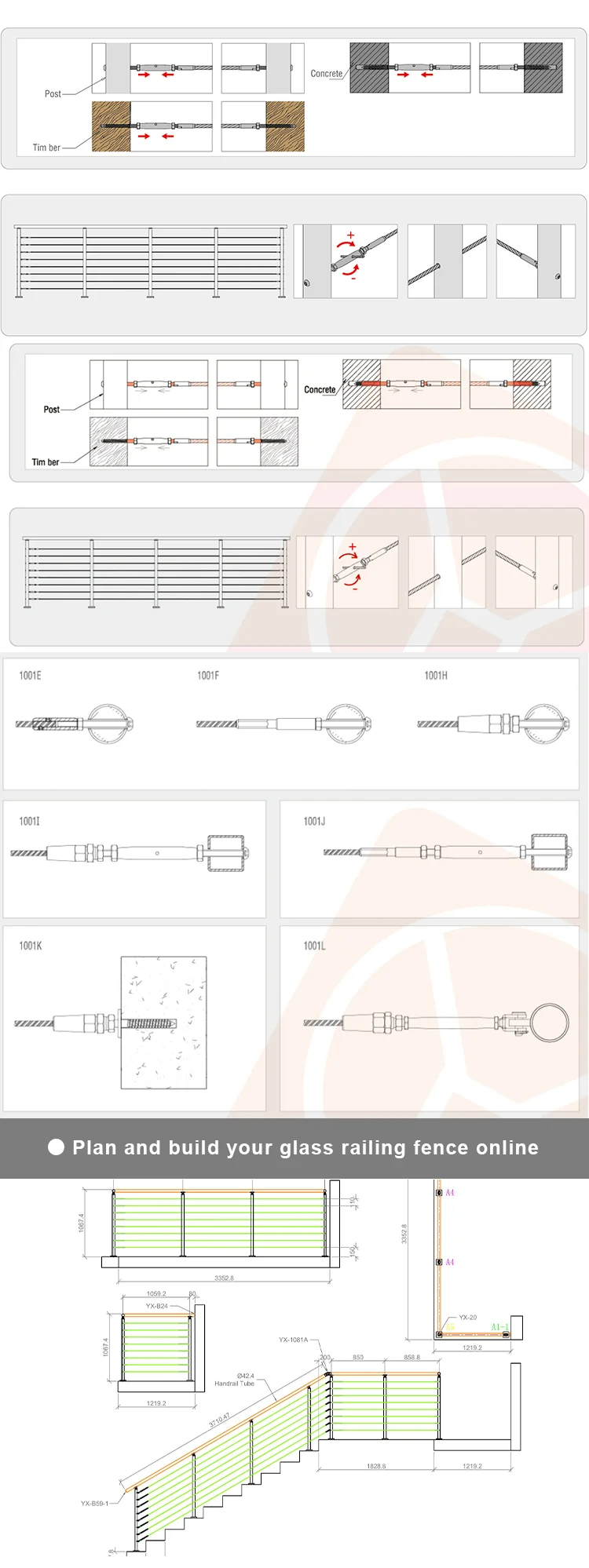 Apartment High Quality Pedestrian Stair Cable Railing