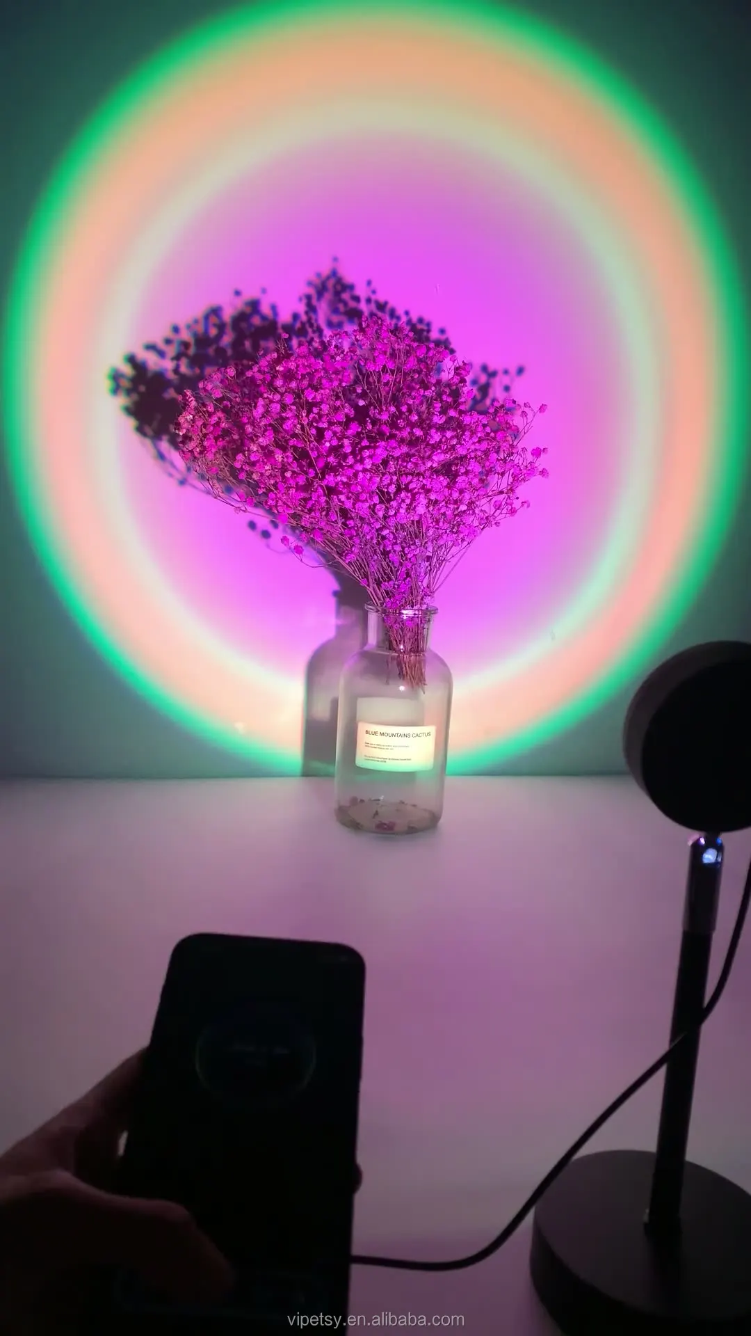 16 Color Sunset rainbow Projection Lamp Live Photography Atmosphere ...