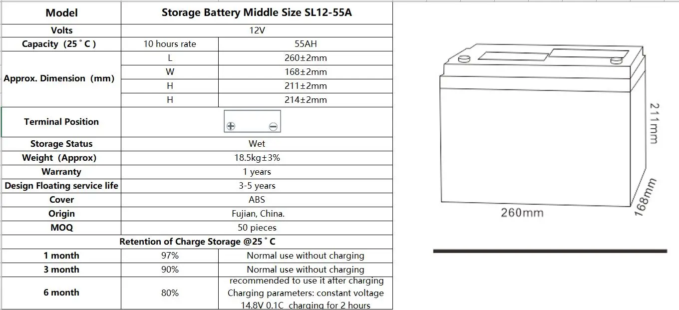 Tcs Sl12-55a 12v 55ah 12 볼트 젤 태양 광 가로등을 위한 태양열 딥 사이클 납산 배터리 - Buy 12v 55ah 깊은 사이클 배터리젤 태양 전지 12v ...