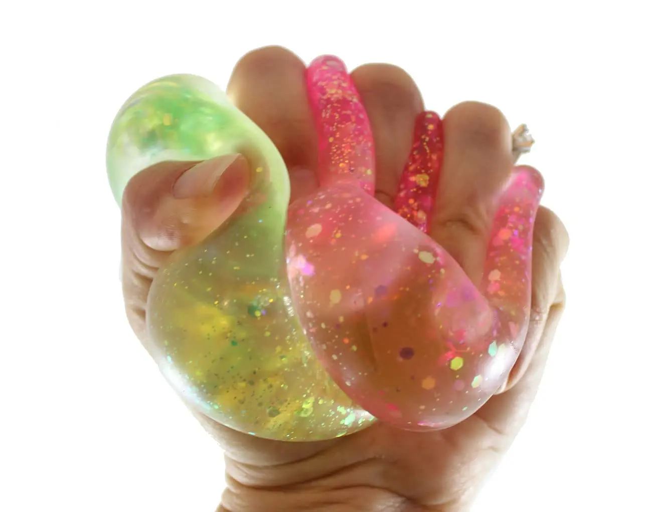 Glitter Fidget Ball Thick Glue/Gel Stretch Ball Ultra Squishy and ...