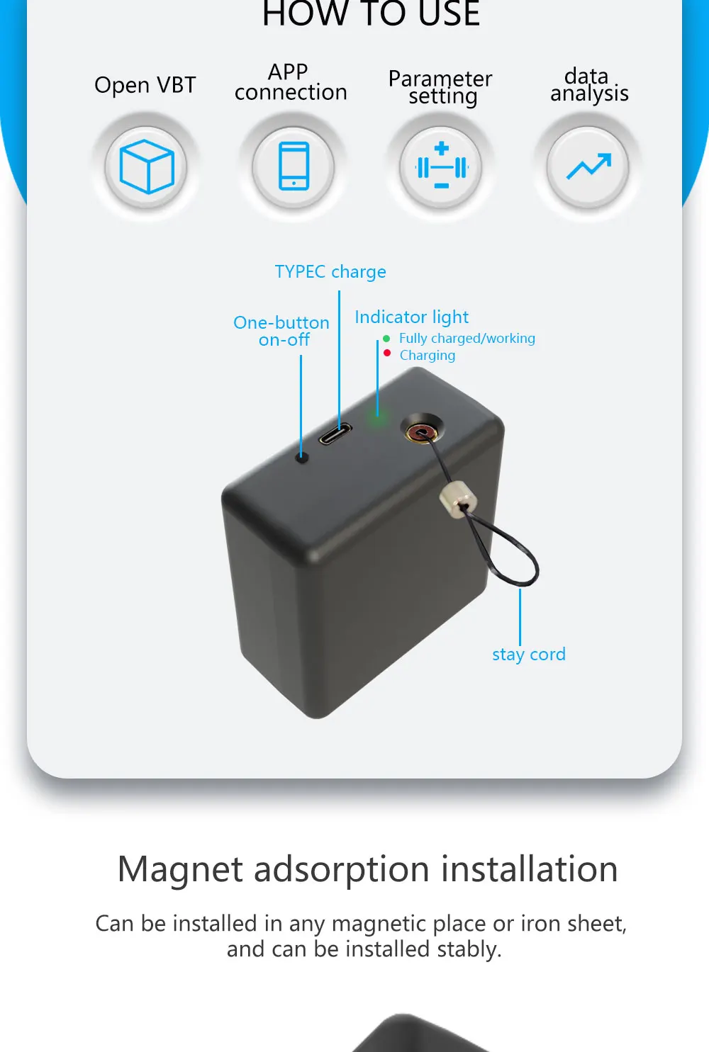 VBT Rubik's Cube Linear Encoder Rope for Strength Training