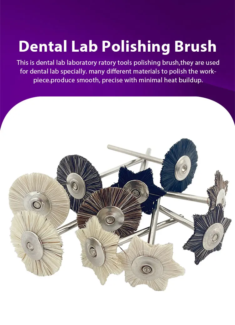 Dental Laboratory Polishing Prophy Brush Wheel Rotary Tools Low Speed Hp Shank Wool Goat Cotton ...