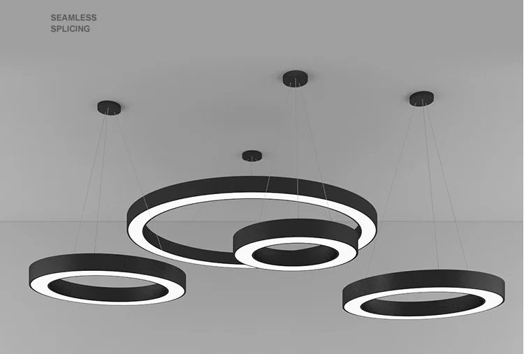 Office Modern Led Project Chandelier Round Hollow Circle Size Ring Gym ...