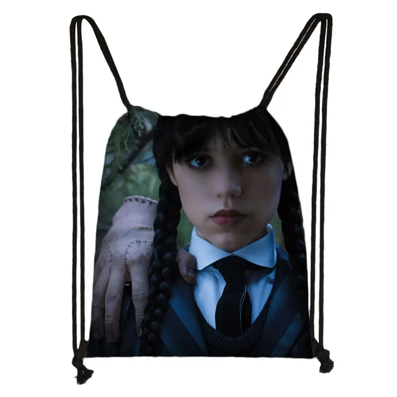 Fitspi Wednesday Addams Backpack Nevermore Academy Drawstring Bag Lady ...