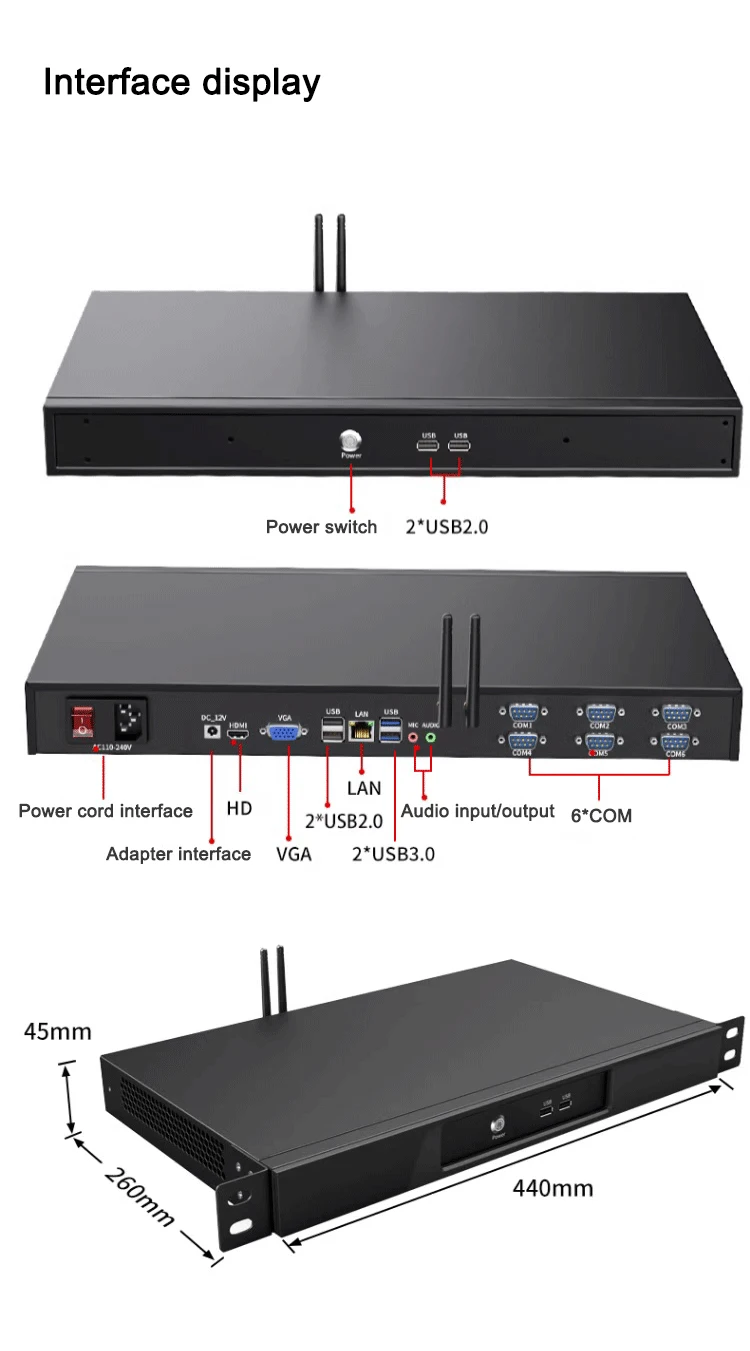 Ipc 1u Rackmount Server Chassis Pc Intel C-eleron J1900 N5105 Core I5 I7 Processor Industrial ...