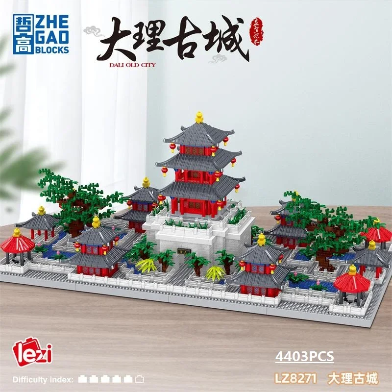 Lezi 4in1 Mini Blocks Chinese Style Architecture Castle Palace Tower ...