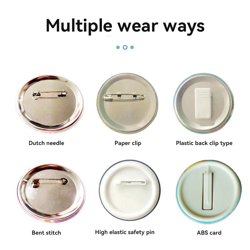 Blank Metal Plastic Pin Tin Badge Buttons PET Tinplate Circle Tin Metal ...