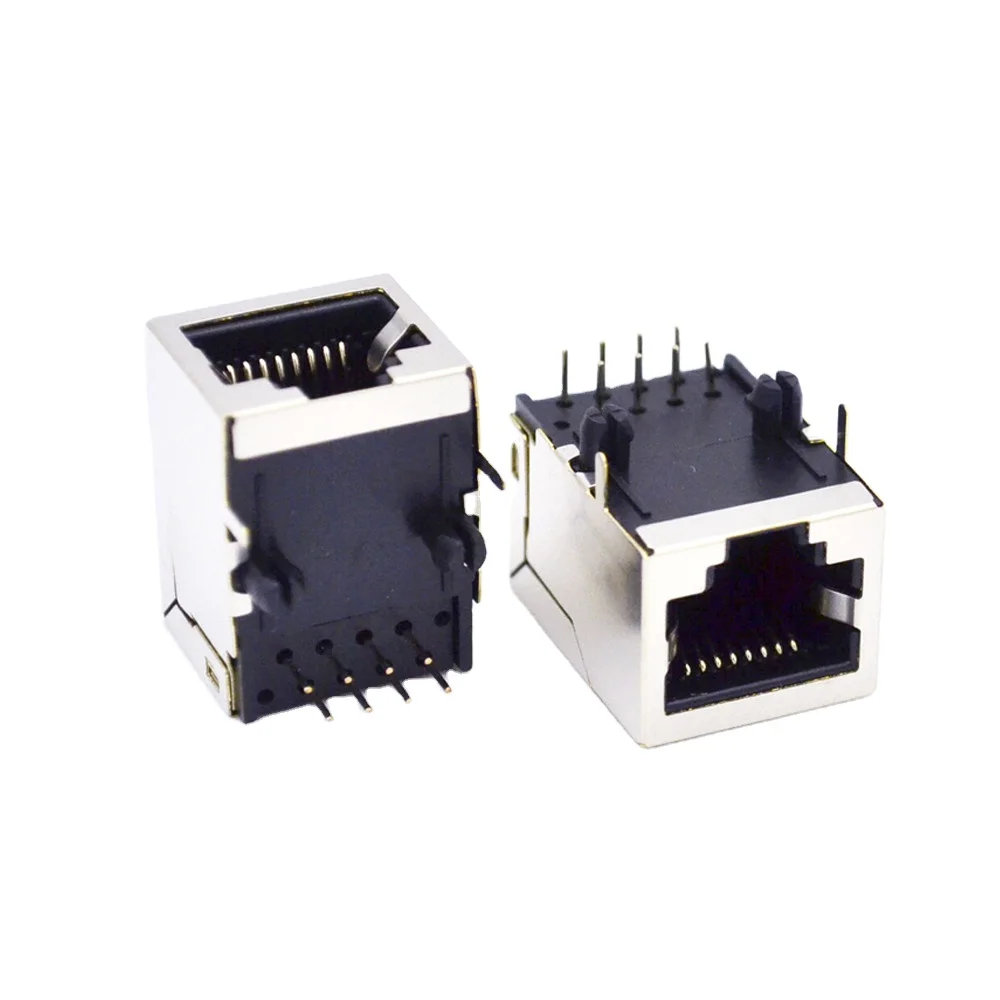 RJ45 Female Connector Ethernet Network RJ 45 Jack With Shield PCB Mount ...