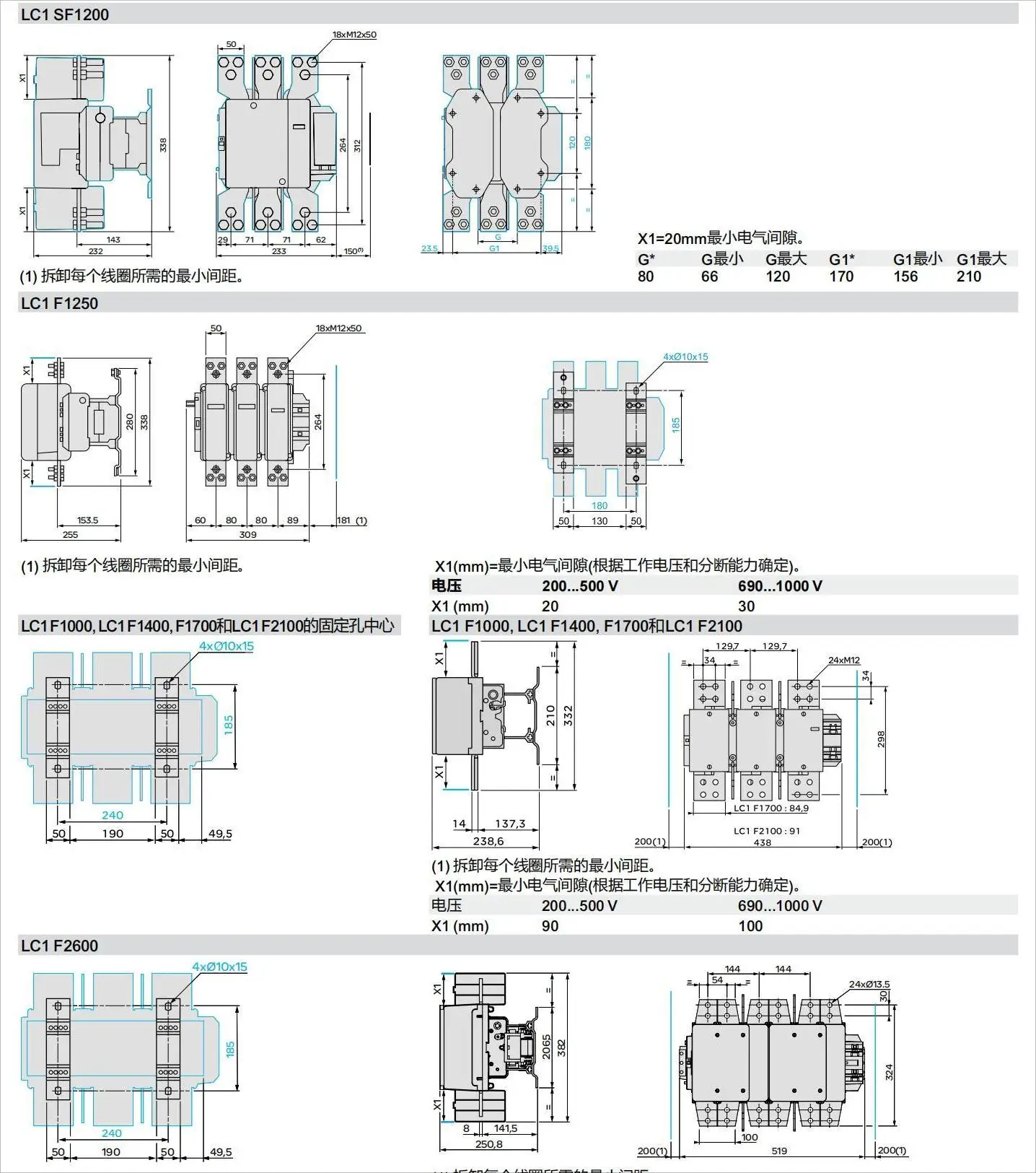 Senheng Ac Contactor Lc1f2100 Magnetic Contactor Cjx2-f2100 3-phase ...