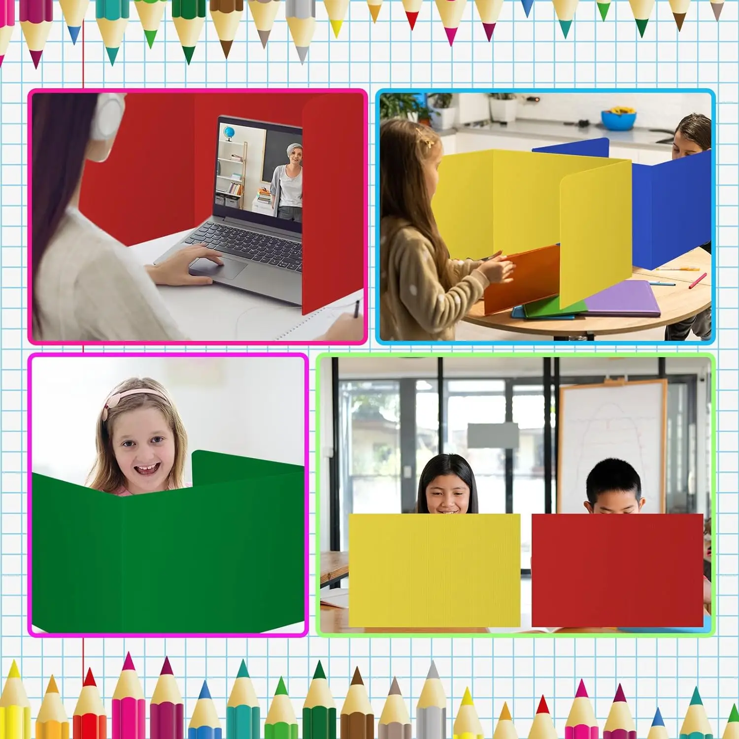 Plastic Classroom Privacy Shields Privacy Folders For Students & Desk ...