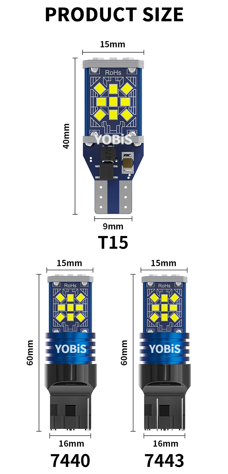 Yobis Factory Luces Interior T15 24smd Light T15 W16w Led Canbus Drl ...