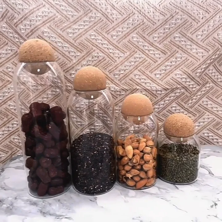 Amber High Borosilicate Glass Food Containers 1100ml Handmade With ...