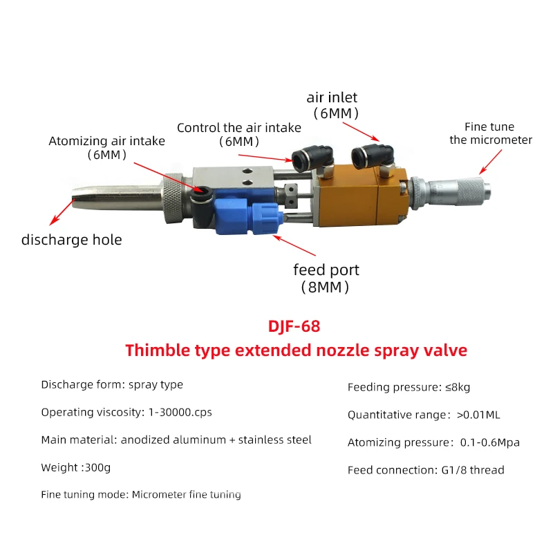 Djf-71 Extended Nozzle Spray Valve Selected Pressure Resistant And ...