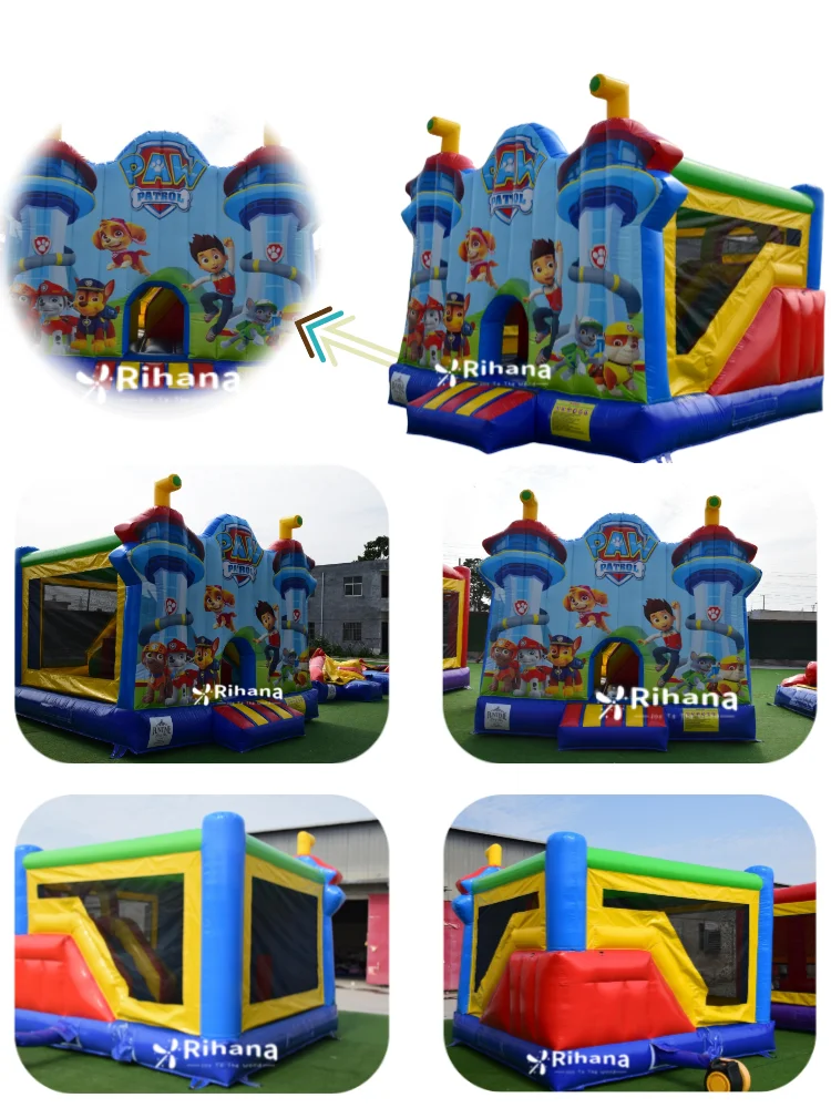 2024 Inflatable Paw Patrols Bounce House Bouncer With Slide Carton ...