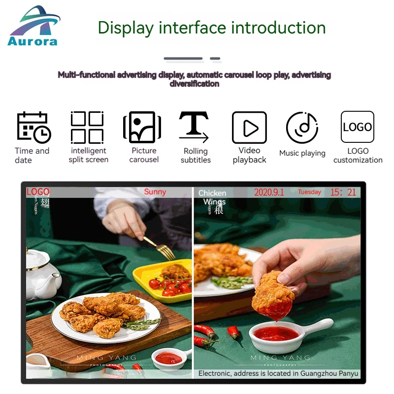 4k Full HD Monitor Waterproof Wall Mounted Digital Signage LCD Display ...