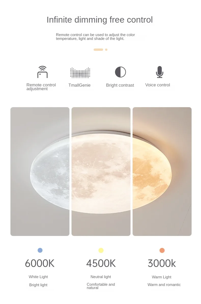 Interior Decoration Lighting Moon Pattern Design Ceiling Light Living ...