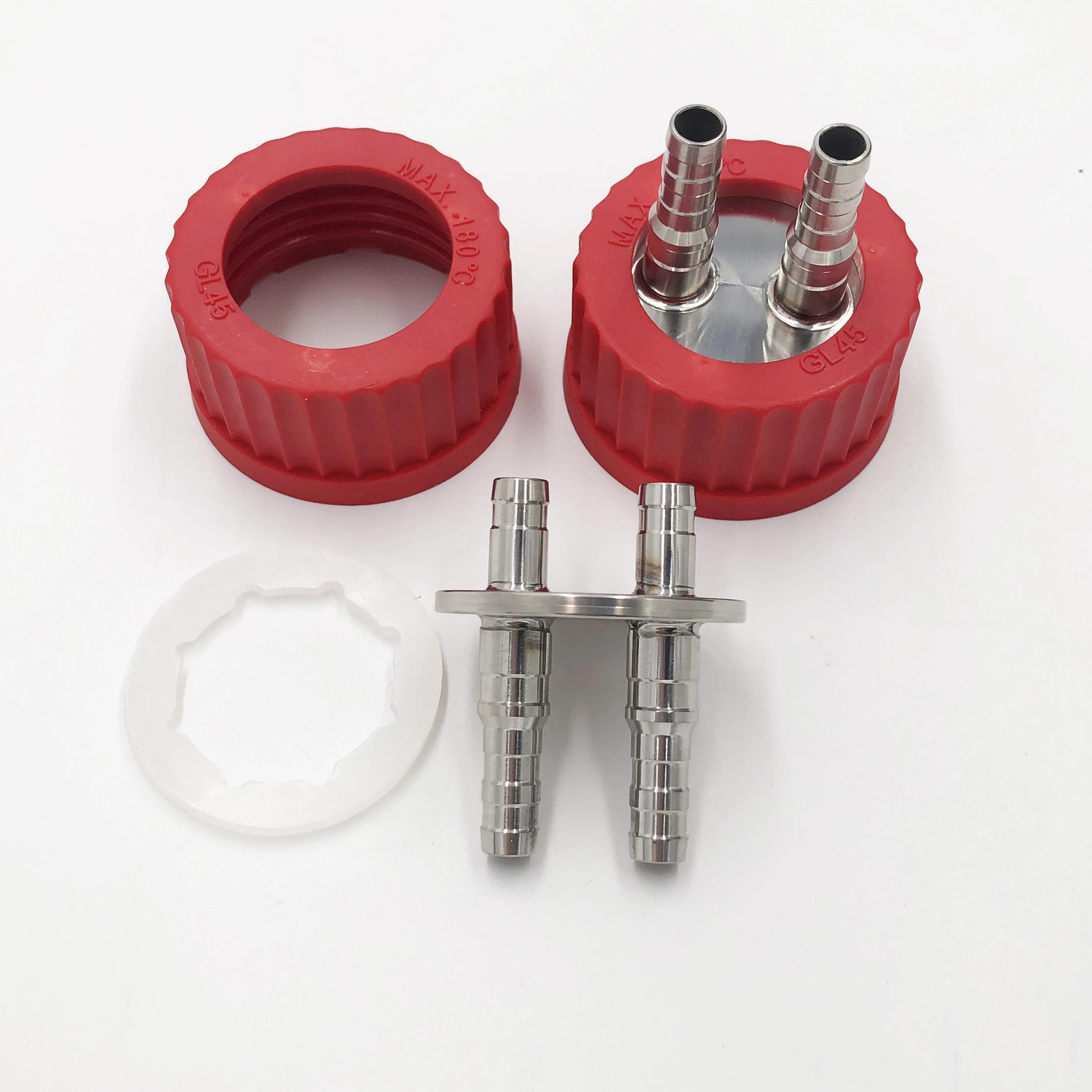 Various Types of Laboratory Red 2 Ports GL45 Screw Caps
