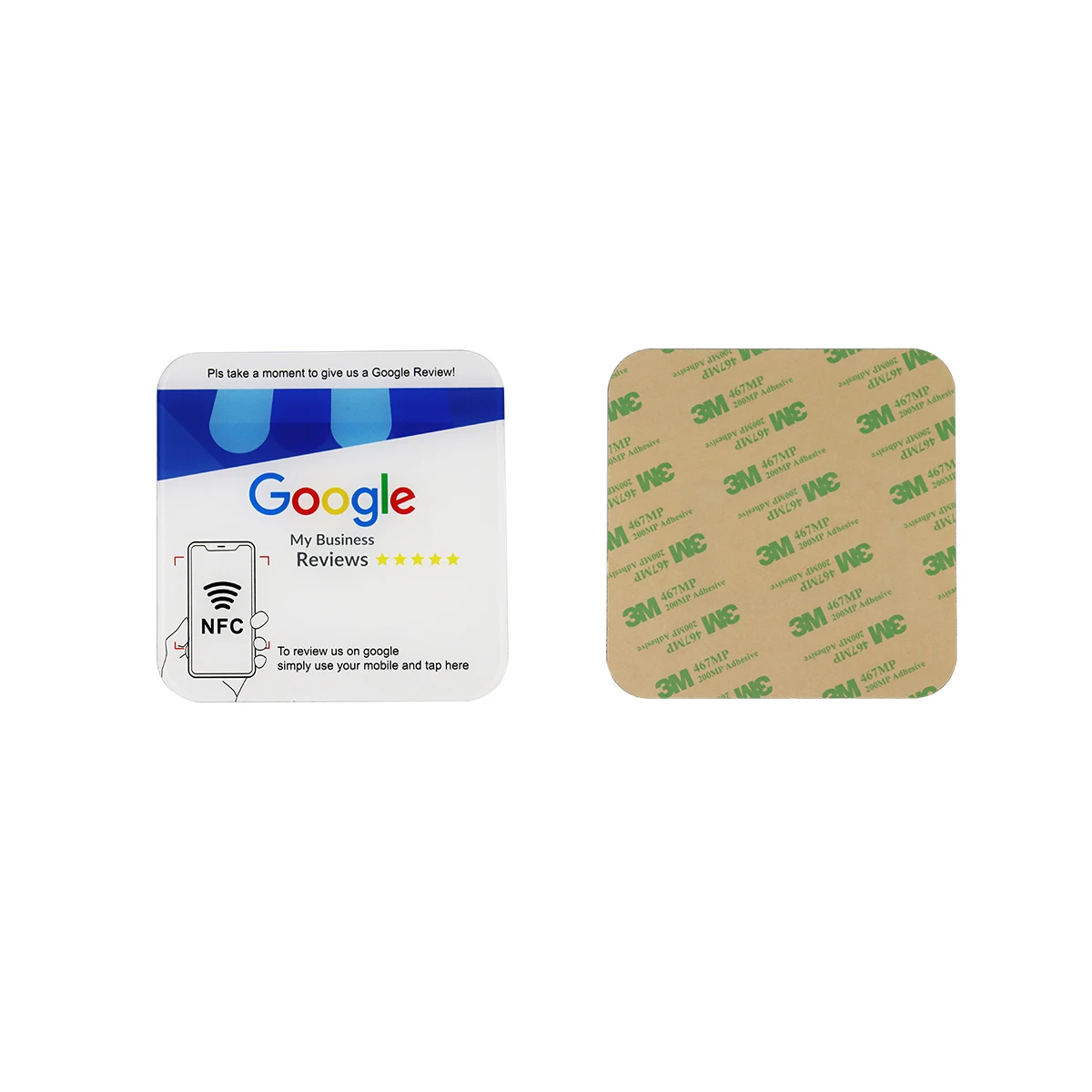 NFC Chip Google Review Stickers - Acrylic QR Code NFC Menu