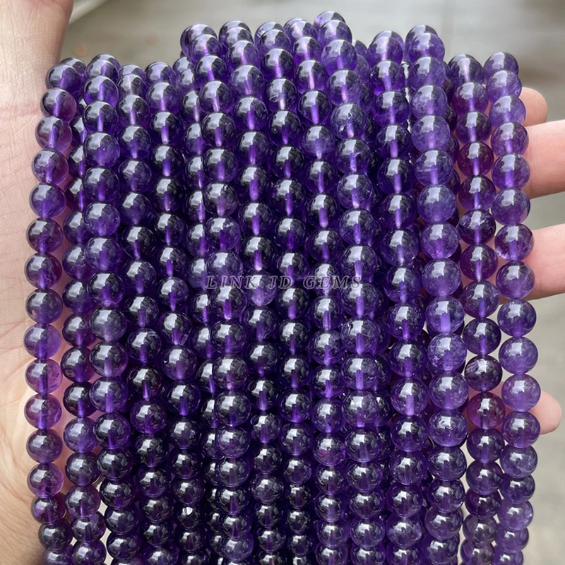 JD Gemstone Amethyst Beads - Natural Energy Healing Stones