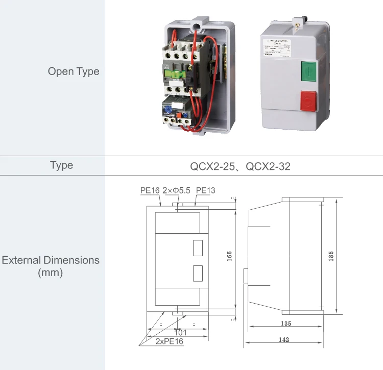 QCX2-25 25A 3 Phase Motor Starter Switch 220V-440V 5.5HP