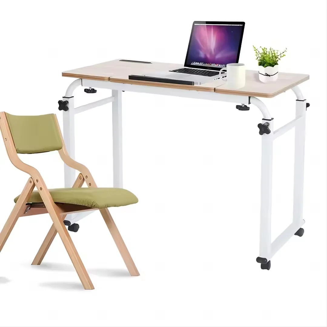 Adjustable Desk Table with Wheels Office Furniture Wooden Kitchen Desk ...