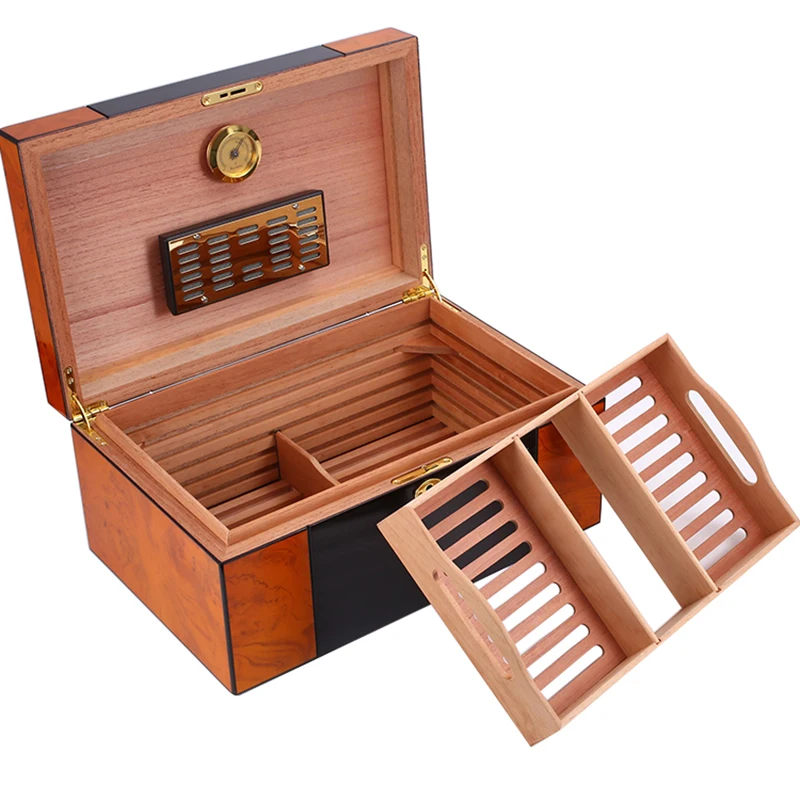 Luxury Cigar Gift Box Rigid Presentation Wooden Cigar Packaging Box ...