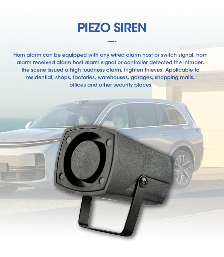 100 DB Piezo Alarm Siren Buzzer 24V ABS Material - Tolion