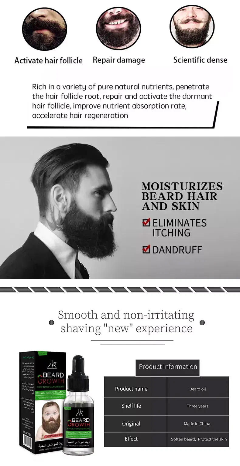 Obm/odm Custom Beard Growth Oil Pure Natural Organic Ginger Rosemary ...