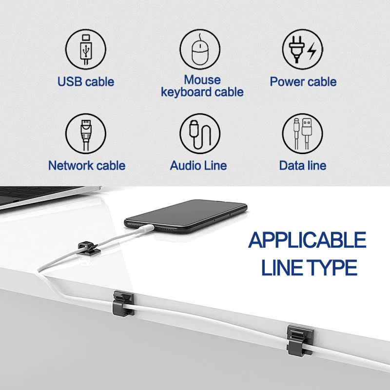 Mini Outdoor Cable Clips - Self-Adhesive & Transparent