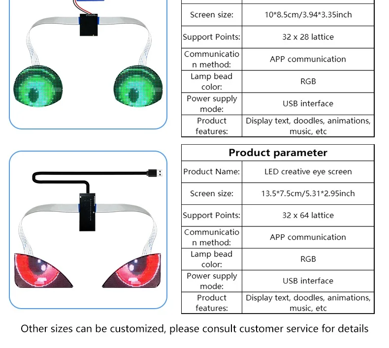 App Control Programmable Led Eye Animation Screen Led Eye Screen ...