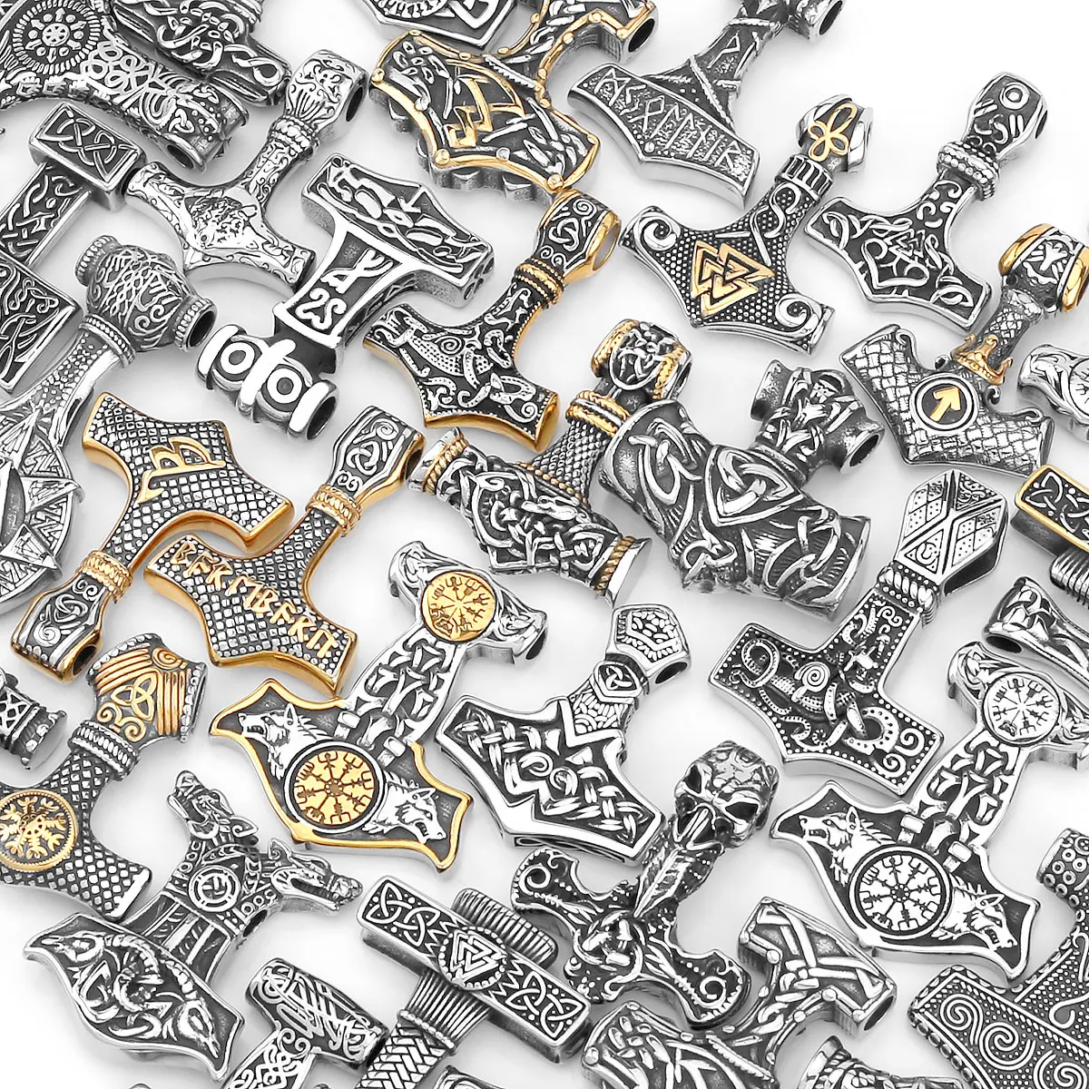 Nordic Viking Thor's Hammer Charm & Stainless Steel Casting Anchor ...