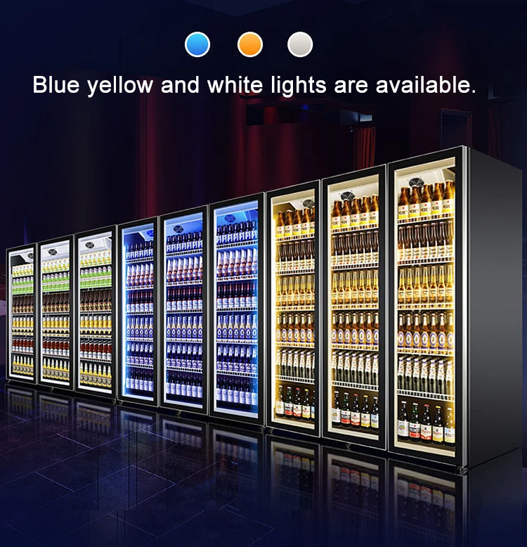2 3 4 5 Glass Door Commercial Drink Supermarket Beverage Fridge 4 Door ...