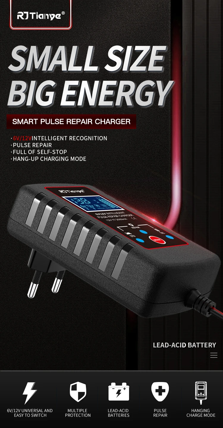 RJ-C120201A Car Battery Charger - Smart, Efficient, Reliable