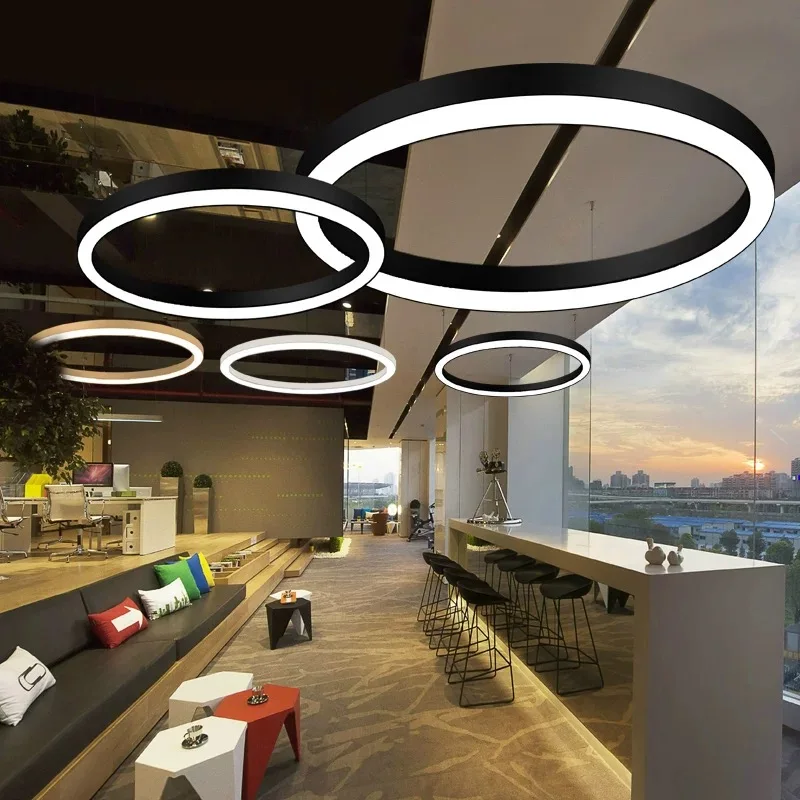 Modern Luxury LED Ring Lamp Circular Round Profile Pendant for Home ...