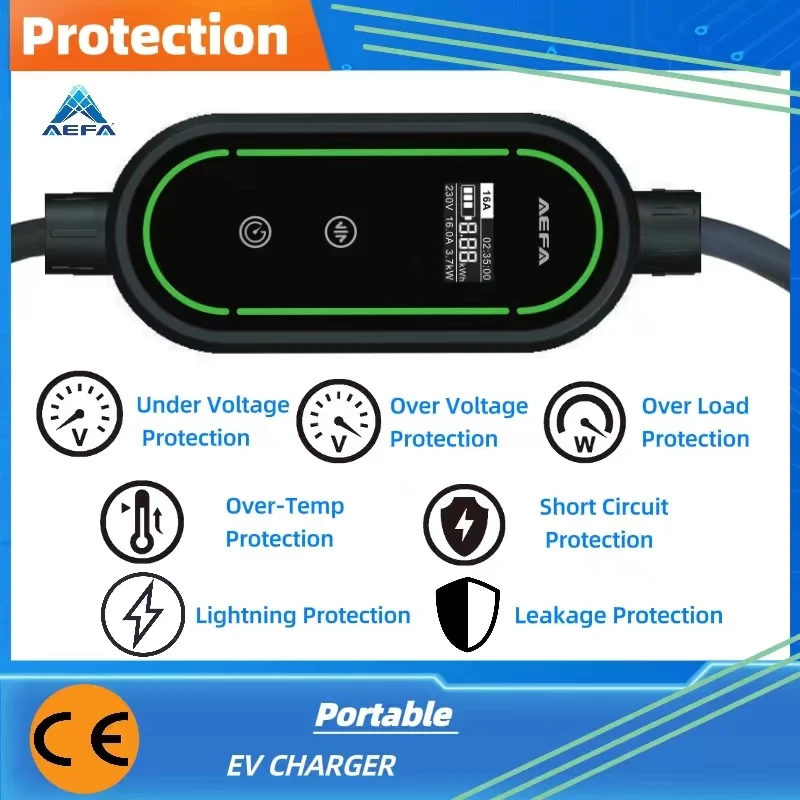 Best Price 11kw Type2 Ip67 16a 3-phase Home Evse Portable Ev Car ...