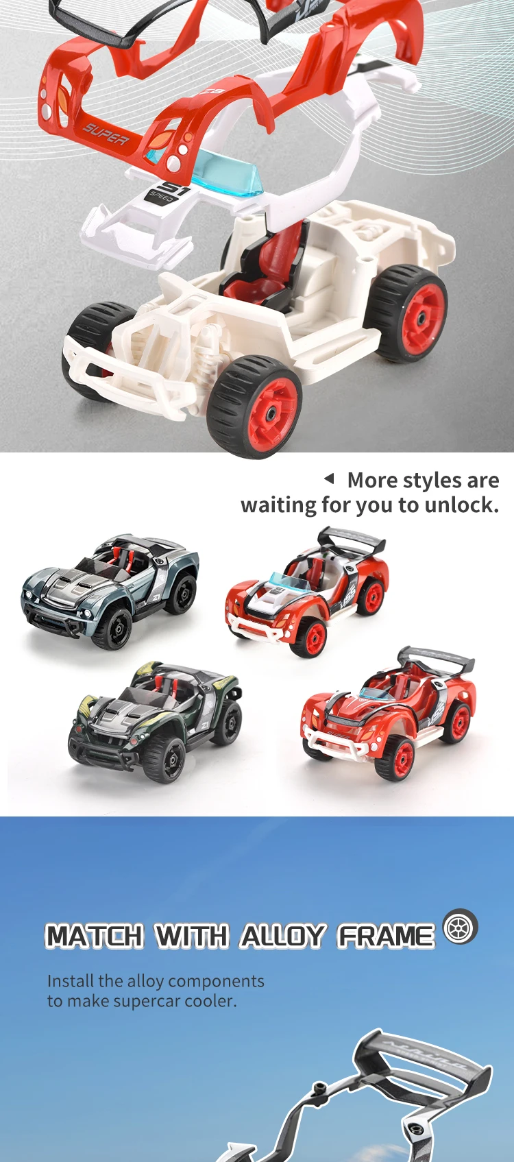 35pcs Diy Alloy Assembly Pull Back Toy Car Kit - Buy Alloy Toy Car,Diy ...