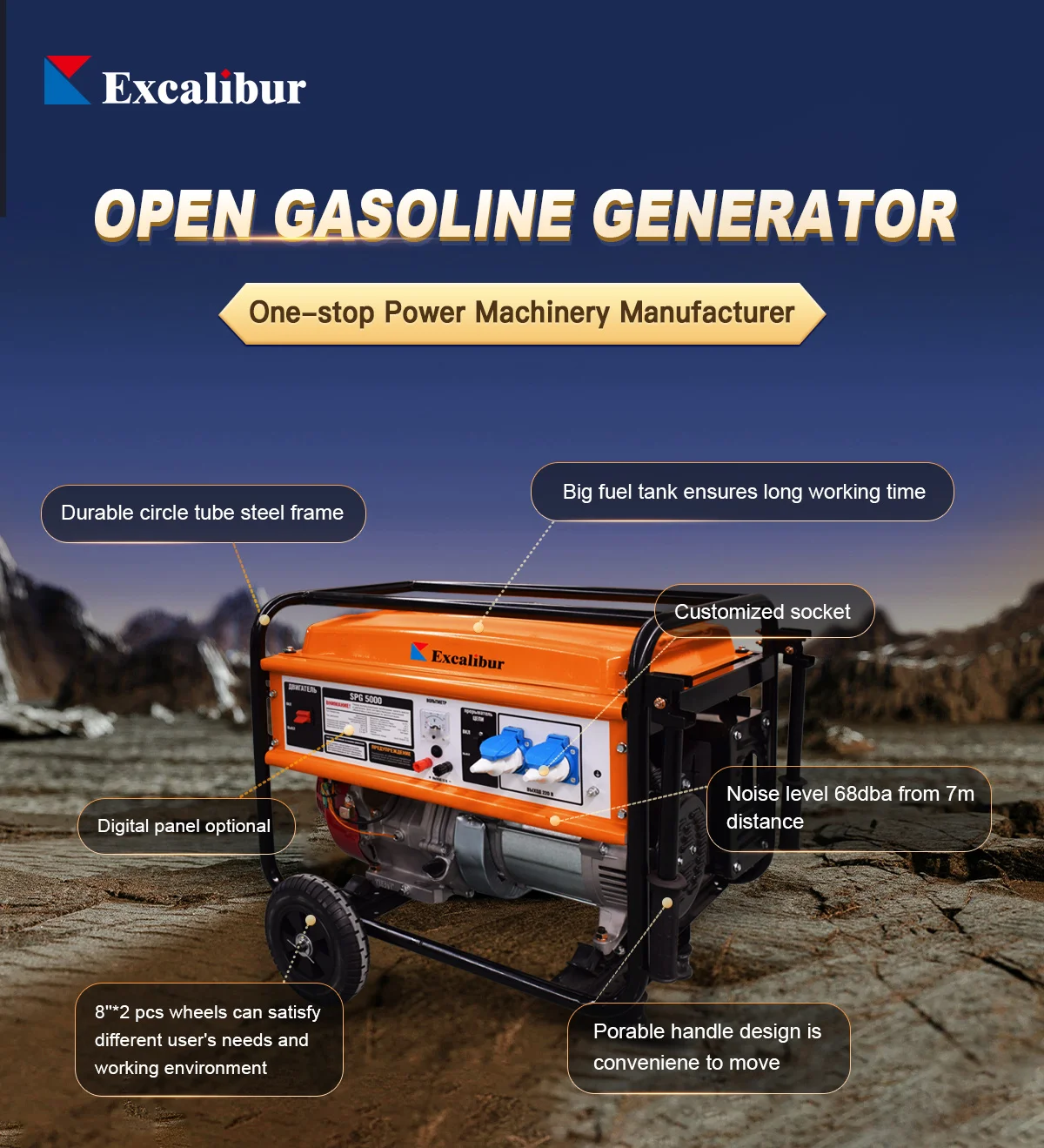 3kW 3000W Gasoline Engine Portable Big Power Electric Gasoline ...