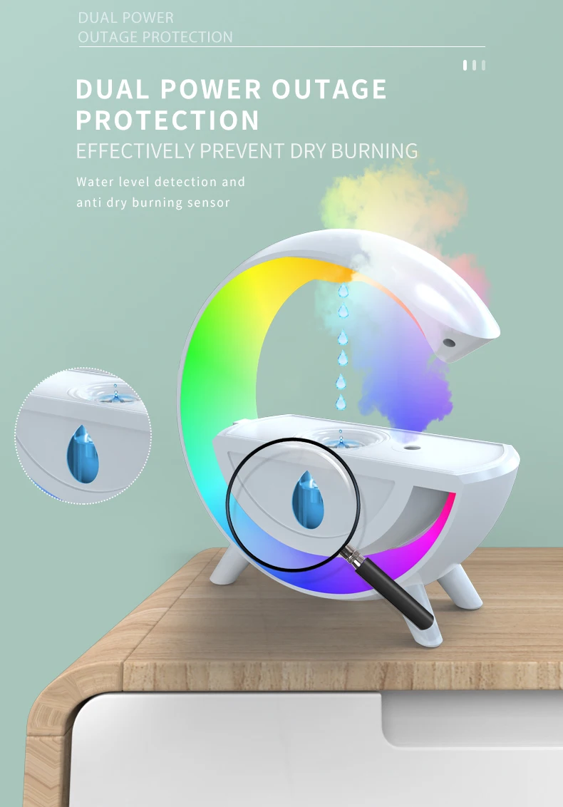 Anti Gravity Air Humidifier 350ml Desktop 7 Colors Light Ultrasonic ...