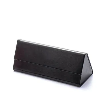 Triangle Foldable Glasses Case Portable Magnetic Closure Pu Leather ...