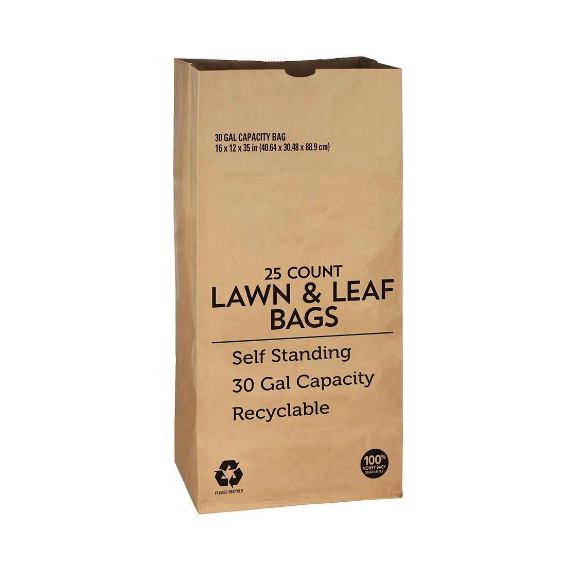 Kraft Leaf 30-Gallon Large Heavy Duty Paper Trash Bag Environmentally ...