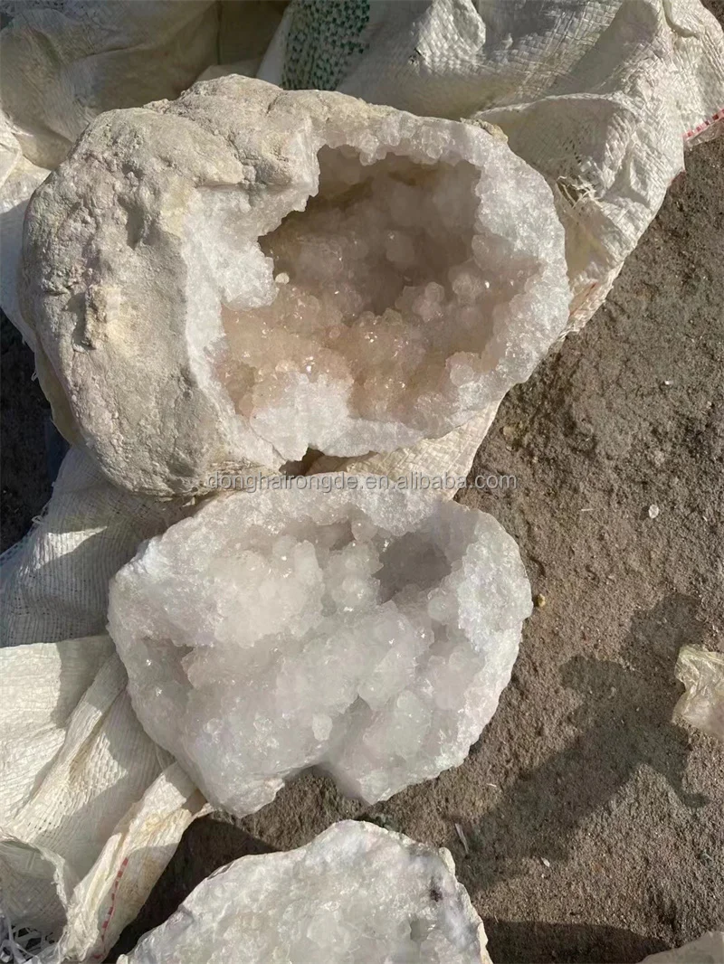 Unopened Natural Quartz Crystal Geode for Healing & Decor