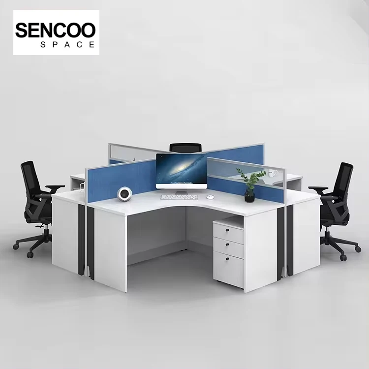 Partition 4 Person Office Desk Modular Workstation 2024 New Design ...