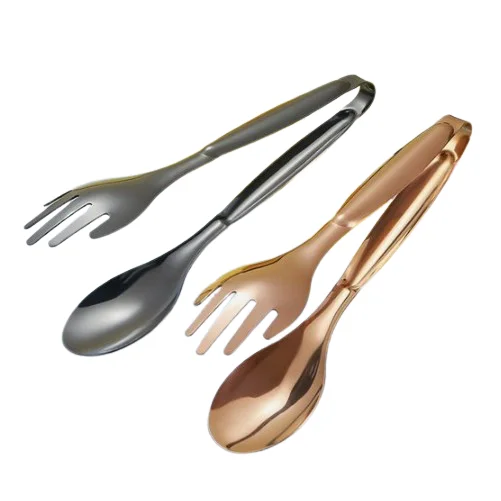 Gold Polished Bbq Tongs Kitchen Utensils Metal Food Clips Stainless ...